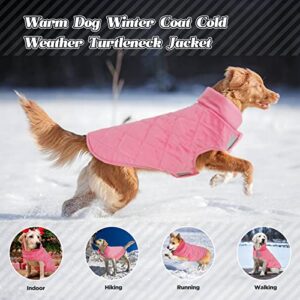 IDOMIK Dog Winter Coat Cold Weather Jacket, Pet Thick Fleece Lining Vest Reversible Warm Clothes, Windproof Snowproof Padded Sweater Outfit Apparel,Adjustable Cozy Snowsuit For Small Medium Large Dogs