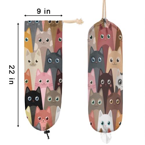 Animal Cat Plastic Bag Holder, Cat Pattern Grocery Bag Storage Holder Garbage Shopping Bag Trash Bags Organizer for Kitchen Home