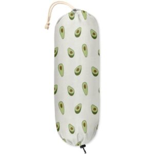 fruit avocado plastic bag holder, avocado pattern grocery bag storage holder hanging garbage shopping bag trash bags organizer for kitchen home