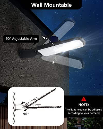 OKELI Commercial LED Street Light, 100W Hight Bright Parking Lot Lighting with Adjustable Arm Mount, Outdoor Waterproof Dusk to Dawn Photocell Shoebox Pole Area Lights for Stadium, 15600LM, 6000K