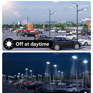 OKELI Commercial LED Street Light, 100W Hight Bright Parking Lot Lighting with Adjustable Arm Mount, Outdoor Waterproof Dusk to Dawn Photocell Shoebox Pole Area Lights for Stadium, 15600LM, 6000K