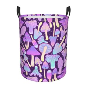 psychedelic mushroom laundry hamper with handles collapsible canvas laundry basket,waterproof storage basket,toy storage bag