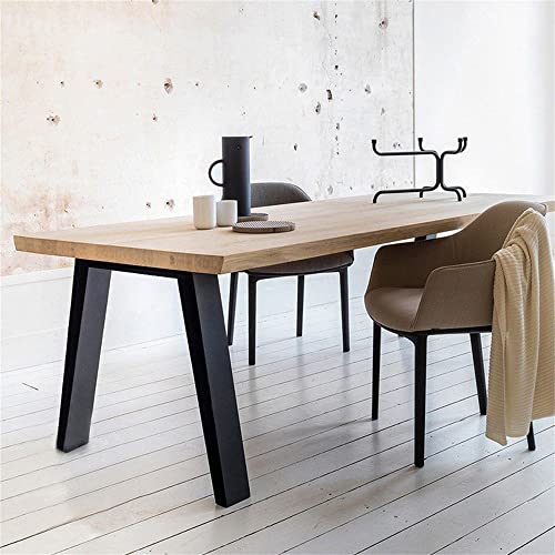 LAKIQ Stylish Rectangle Dining Table Solid Wood Industrial Retro Kitchen Dining Room Table with 4 Metal Legs Conference Table Workbench for Home Office (70.9" L x 31.5" W x 29.5" H)