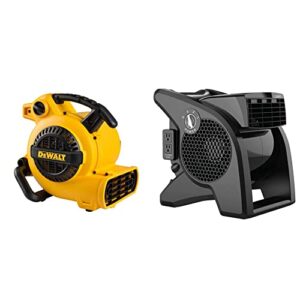 dewalt dxam-2260 portable air mover/floor dryer, 600 cfm & lasko high velocity pro-performance pivoting utility fan, black grey u15617