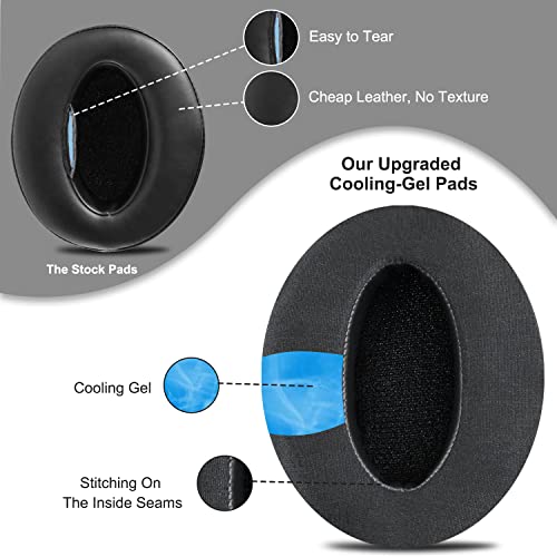 SOULWIT Cooling-Gel Ear Pads Cushions Replacement, Earpads for Sennheiser HD4.50/HD4.50BT/HD 4.50BTNC/HD4.50SE, HD4.40BT, HD4.30G, HD4.20S, HD458BT, HD450, HD 450BT, HD400S, HD350BT, HD300 Headphones