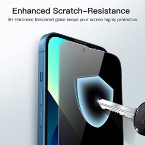 JETech Privacy Full Coverage Screen Protector for iPhone 13/13 Pro 6.1-Inch, Anti-Spy Tempered Glass Film, Edge to Edge Protection Case-Friendly, 2-Pack