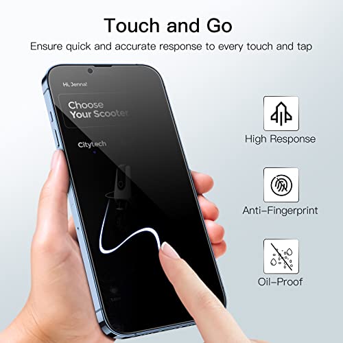 JETech Privacy Full Coverage Screen Protector for iPhone 13 Pro Max 6.7-Inch, Anti-Spy Tempered Glass Film, Edge to Edge Protection Case-Friendly, 2-Pack