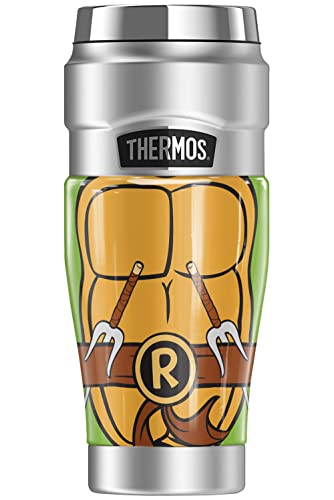 THERMOS Teenage Mutant Ninja Turtles TMNT OFFICIAL Raph Shell STAINLESS KING Stainless Steel Travel Tumbler, Vacuum insulated & Double Wall, 16oz