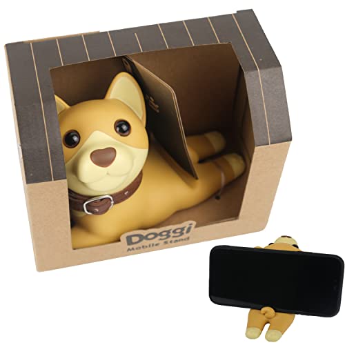 Cute Cell Phone Holder Stand for Desk, Meroqeel iPhone Mount for Office Tablet Accessories Gifts, Cool Desktop Decor Gadgets to Support Your Cellphone for Men Women Boys Girls - Kawaii Dog Shiba Inu