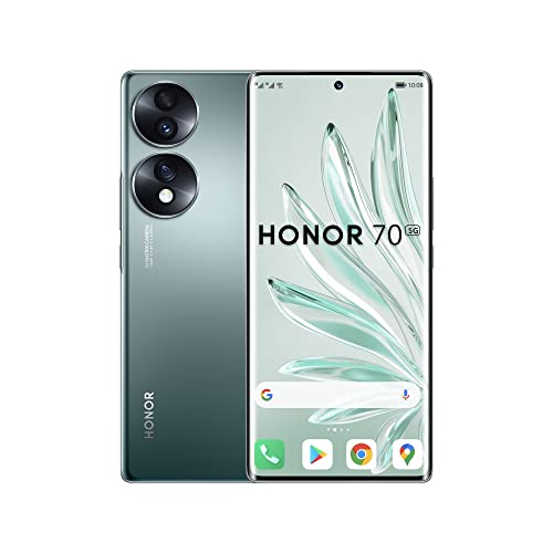 Honor 70 Dual-SIM 128GB ROM + 8GB RAM (GSM | CDMA) Factory Unlocked 5G Smartphone (Emerald Green) - International Version