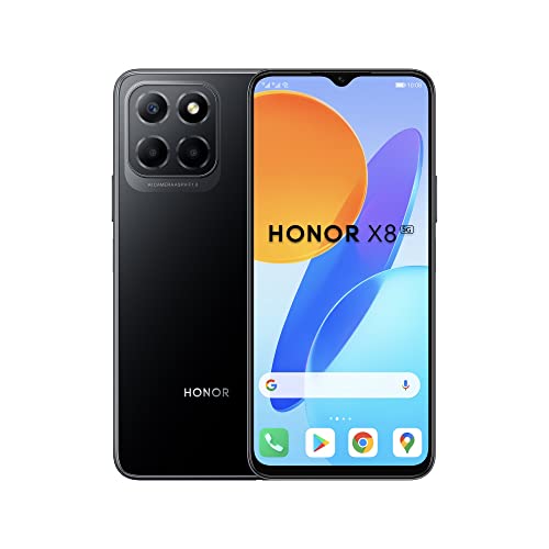 Honor X8 5G Dual-Sim 128GB ROM + 6GB RAM (GSM only | No CDMA) Factory Unlocked 5G Smartphone (Midnight Black) - International Version