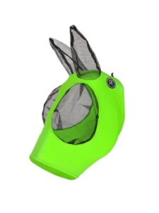 tack shack of ocala- circle y reinsman lycra fly mask with ears, fly mask, lycra fly mask, fly mask for horses, lycra fly mask for horses (medium, neon green)