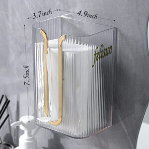 felisun Dryer Sheet Dispenser Holder Laundry Basket Detergent Dispenser Storage Laundry Room Organization Wall Art Decor Lint Bin Soap Fabric Softener Container(Transparent) (Clear White)