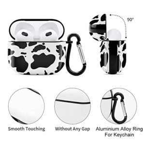 Cow Airpods 3rd Generation Case with Keychain Protective Airpods 3 Case Cover Airpods Gen 3 Case Cute Compatible with Apple Earpods,Gifts for Women Men Him Girls