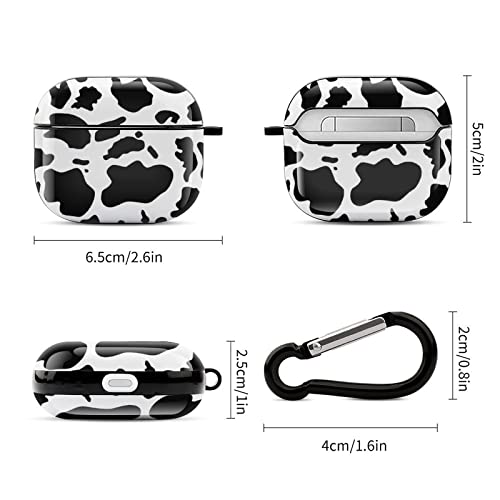 Cow Airpods 3rd Generation Case with Keychain Protective Airpods 3 Case Cover Airpods Gen 3 Case Cute Compatible with Apple Earpods,Gifts for Women Men Him Girls