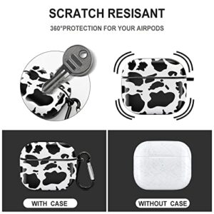 Cow Airpods 3rd Generation Case with Keychain Protective Airpods 3 Case Cover Airpods Gen 3 Case Cute Compatible with Apple Earpods,Gifts for Women Men Him Girls