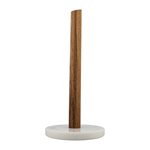 Creekview Home Emporium Acacia Wood Countertop Paper Towel Holder - 13.8in Kitchen Paper Towel Holder with Marble Base