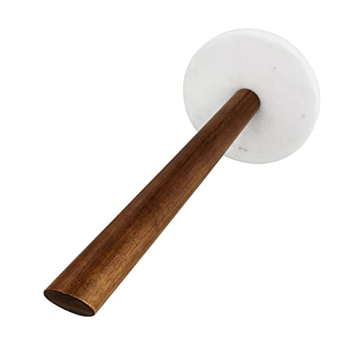 Creekview Home Emporium Acacia Wood Countertop Paper Towel Holder - 13.8in Kitchen Paper Towel Holder with Marble Base