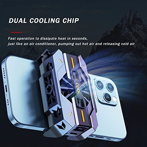 Abovehill Phone Cooler, Premium Phone Fan for Mobile Gaming Phone, Gamepad Radiator Phone Cooler Mini Cooling Fan for iPhone and Android