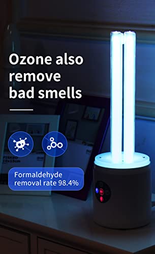 COTTON KNIGHT, UV Light Sanitizer, 55W UVC Germicidal Lamp, Air and Surface Sterilization, Kills 99.99% Germ Mites Molds, Room/Bathroom/Basement up to 750 sqft, 1Y Warranty (Gold with Ozone)