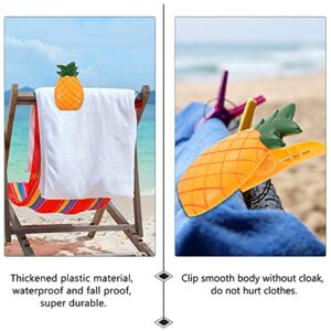 Cabilock 1Pcs Cute Beach Beach Chair Towel Clip Beach Chair Clips for Towel Windproof Beach Towel Holder Towel Clips, Pineapple