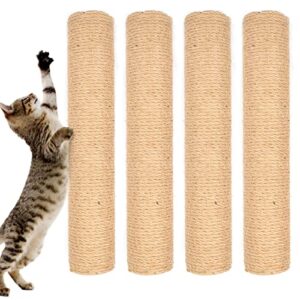 15 inch cat scratching posts jute rope replacement refill posts cat scratching stump heightening parts refill with m8 screws for cat tree tower furniture refurbishment indoor or wall, 4pcs