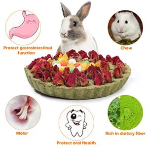 HGPOKLVT Bunny Grass Treats Bunny Chew Toys, Pet Birthday Cake Small Animal Molar Toys, All Natural Material Suitable for Guinea Pig, Hamster Chinchilla Rabbit and Other Small Animals