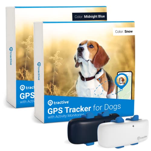 Tractive Waterproof GPS Dog Trackers - Location & Activity, Unlimited Range & Works with Any Collar (Pack of 2)