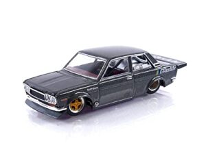 truescale miniatures datsun 510 pro street gun metal gray (designed by jun imai) kaido house special 1/64 diecast model car by true scale khmg017