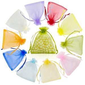 100pcs organza drawstring bags mesh favor bags chiffon jewelry bags tulle bags for favors sheer bags drawstring jewelry mesh bags drawstring