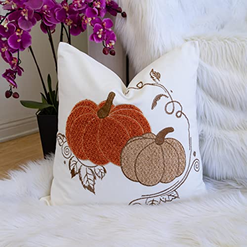 Homey COZY Harvest Thanksgiving Throw Pillow Pumpkin, 20"x20", Spice