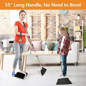 Industrial Pipe Clothes Rack for Hanging Clothes Coats Laundry Room Organizer Storage Hanger Shelf Space Saving, Long Handle Broom and Dustpan Set