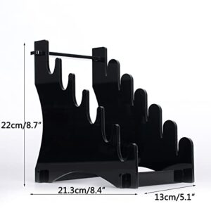 Dagger Stand Knife Display Stand,Acrylic Desktop Display Stand Holds 6 Knives for Hunting Knife,Dagger,Pocket Knife Display (Black)