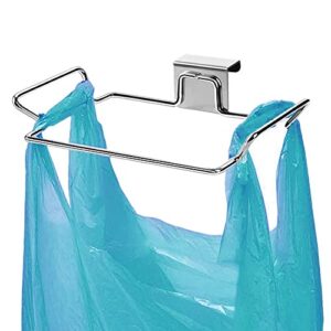 meiloi trash bag holder for cupboards kitchen cabinet door, stainless steel portable garbage bins