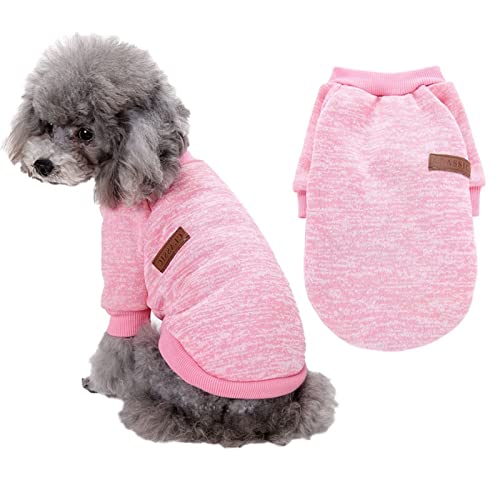 Pet Dog Sweater for Small Medium Dogs Boy Girl Puppy Warm Clothes Winter Pink M