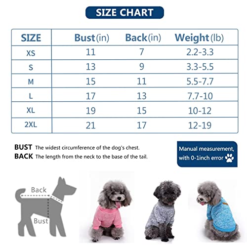 Pet Dog Sweater for Small Medium Dogs Boy Girl Puppy Warm Clothes Winter Pink M