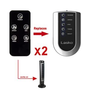 Replacement Remote Control for Lasko Household Tower Fan T42951 2pk