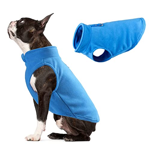 Dog Fleece Vest Jacket Pet Dogs Clothes Warm for Small Medium Large Dogs Blue XL