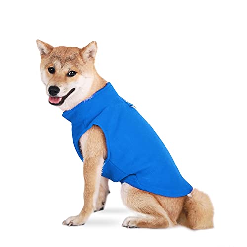 Dog Fleece Vest Jacket Pet Dogs Clothes Warm for Small Medium Large Dogs Blue XL