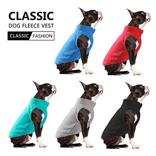 Dog Fleece Vest Jacket Pet Dogs Clothes Warm for Small Medium Large Dogs Blue XL