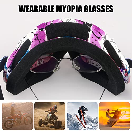 lunbowon Motorcycle Glasses Riding Goggles Safety Glasses Helmet Motorcycle Accessories, ATV Dirt Bike Goggle Dustproof Powersports Protective Gear for Men Women