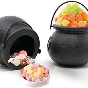 zhinan 12 Pcs Mini Black Witch Cauldron Halloween Mini Plastic Candy Buckets For Halloween Trick or Treat Party Favors Harry Potter Mini Black Witch Cauldron