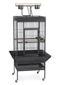 prevue pet products parrot playtop manor bird cage with movable stand and activity play top for large birds