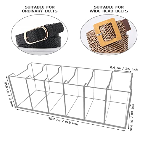 Belt Organizer, Acrylic Belt Case Storage Holder and DisplayBelt Organizer, Acrylic Belt Case Storage Holder and Display, 6 Compartments Display Case for The Closet