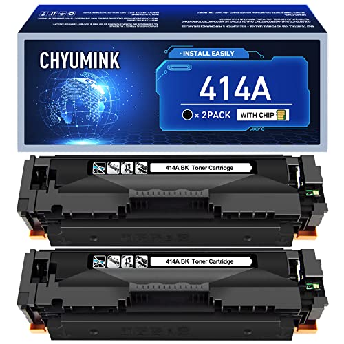 ChYuminK (with CHIP) Replacement for HP 414A W2020A 414X Compatible High Yield Toner Cartridge for HP Color Pro MFP M479fdw M479fdn M454dn M454dw Printers (2-Pack, Black)