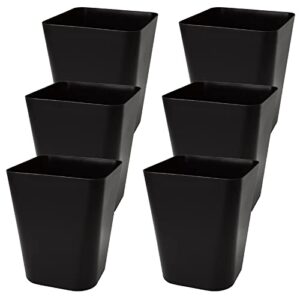 zoforty 6 pack slim plastic trash can wastebasket 1.5 gallon small garbage bin black trash bin waste basket for office bathroom bedroom home kitchen dorm - 9”high