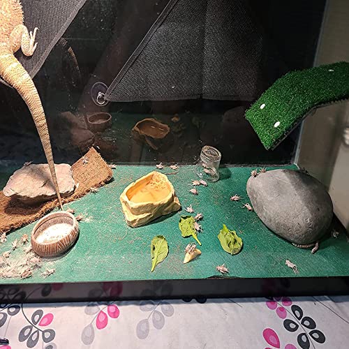 MUYG 2 Pcs Reptile Carpet Mat,Reptile Terrarium Carpet Substrate Floor Bearded Dragon Tank Liner Mats Supplies Soft Pet Habitat Bedding for Gecko Leopard Gecko Tortoise Snake 23.6" x 15.7"(Green)