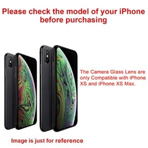 Perzework 2 Pcs Original Back Rear Camera Lens Glass Replacement for iPhone Xs Max and iPhone Xs with pre-Installed Adhesive and Reparing Toolkit