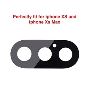 Perzework 2 Pcs Original Back Rear Camera Lens Glass Replacement for iPhone Xs Max and iPhone Xs with pre-Installed Adhesive and Reparing Toolkit