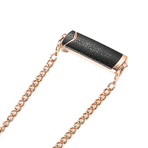 Universal Cell Phone Lanyard Holder, BERITNI Metal Crossbody Phone Chain with Clip Detachable Phone Tether Safety Strap Women Girls Compatible with iPhone 14 13, Most Smartphones, Black + Rose Gold